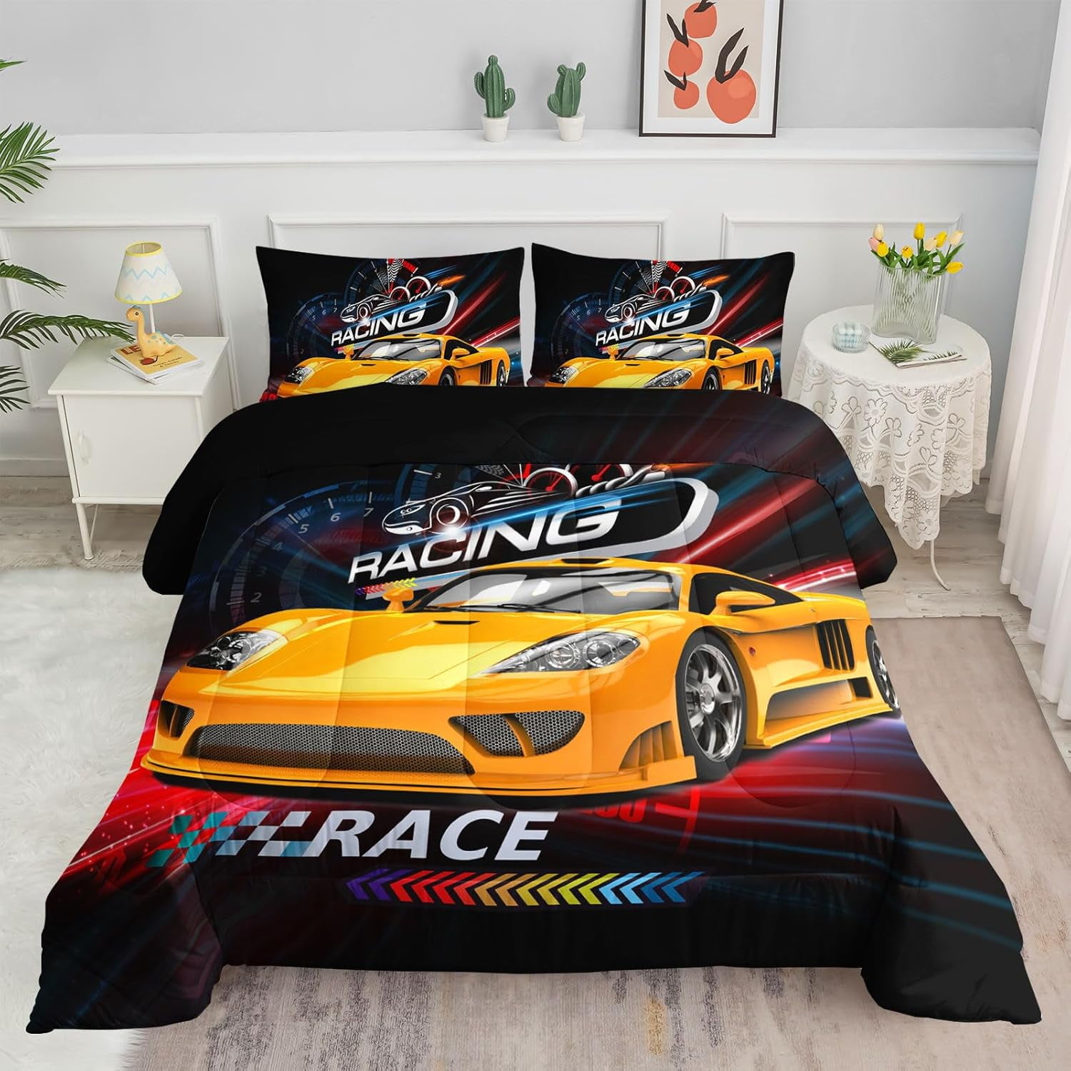 Bedding Comforter Set Paris Street Scenery Eiffel Tower Printed Pattern ...