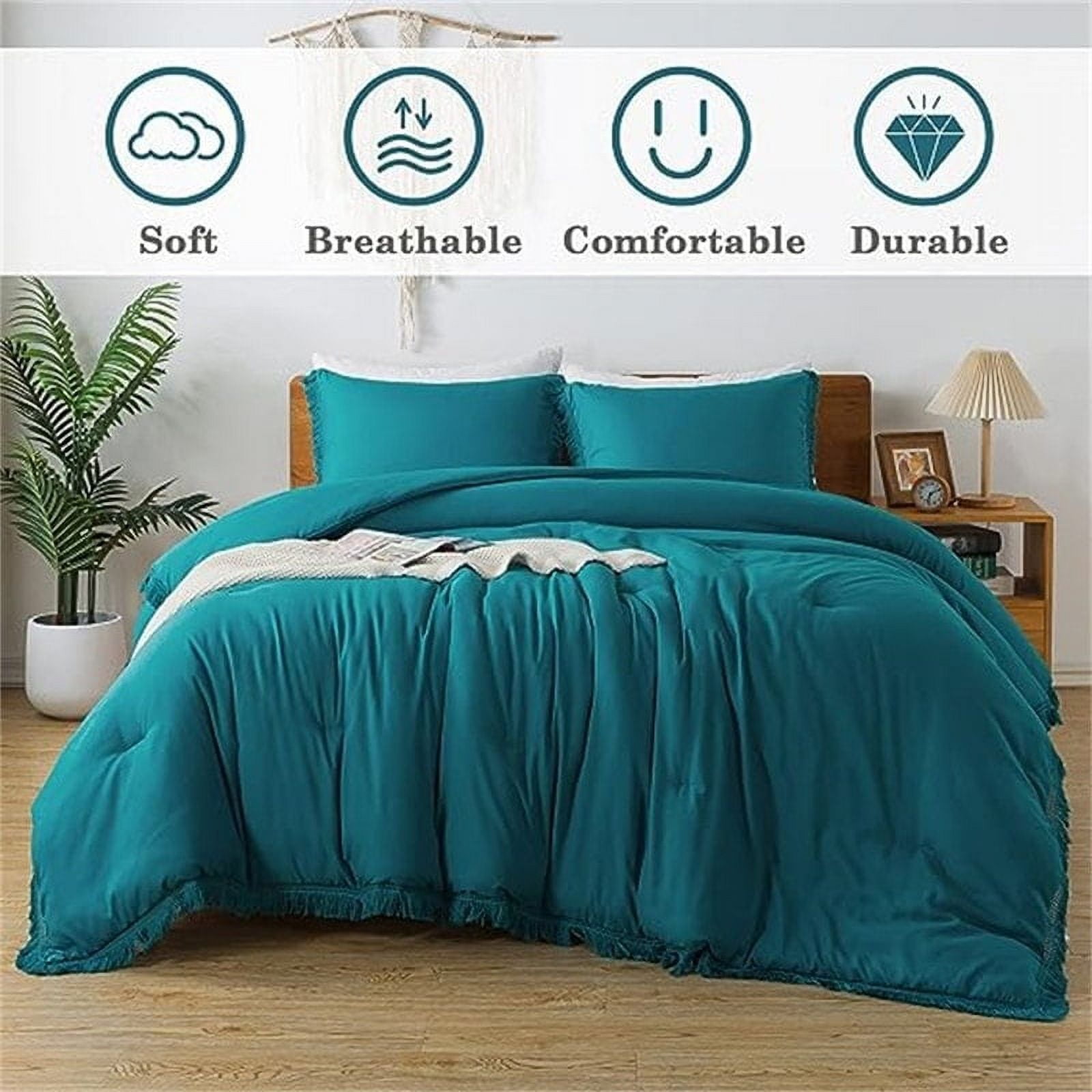 Bedding Comforter Set Turquoise - 3 Piece - California King - Walmart.com