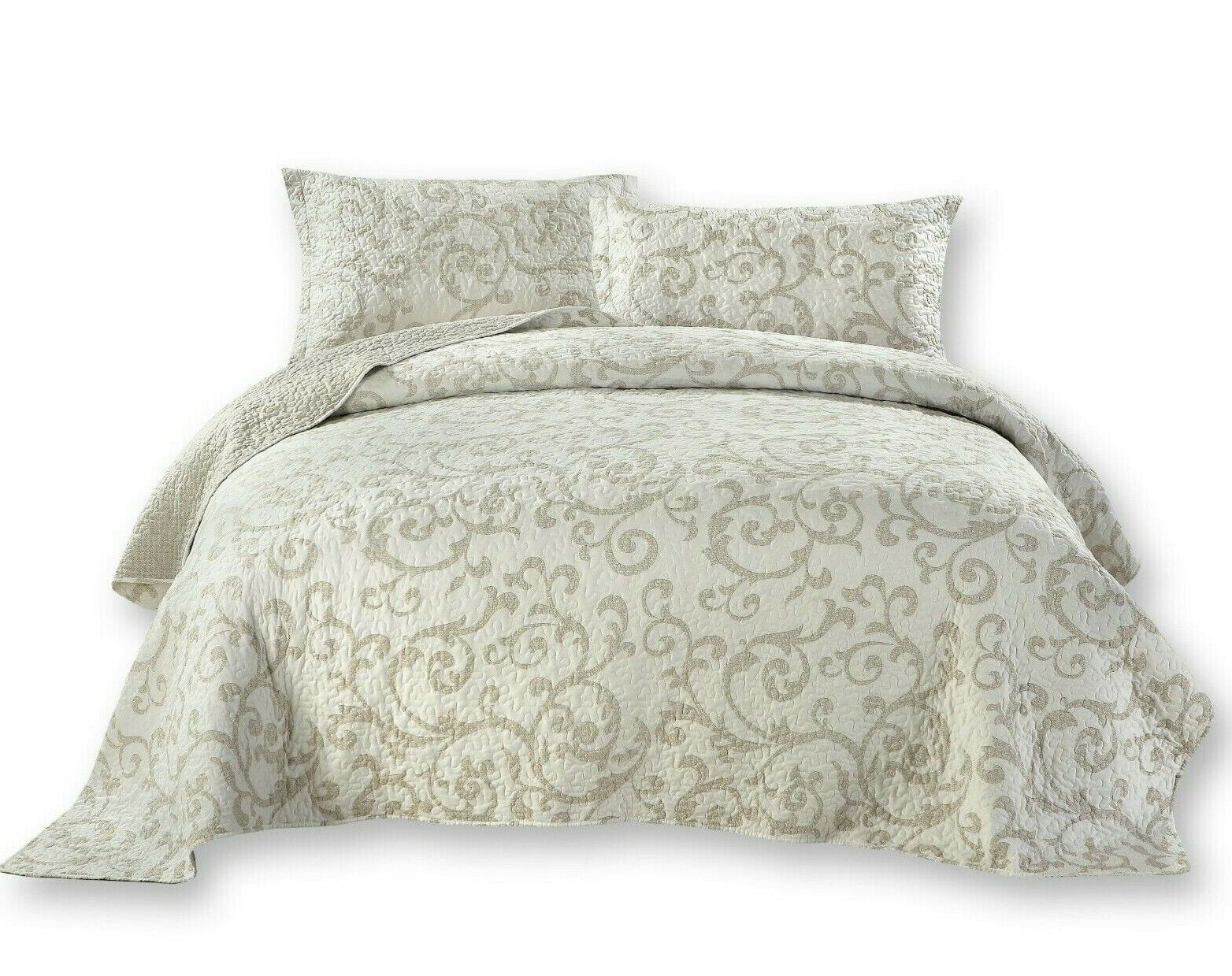 Bedding Country Cottage White Floral Freesia Elegant Coverlet Bedspread ...
