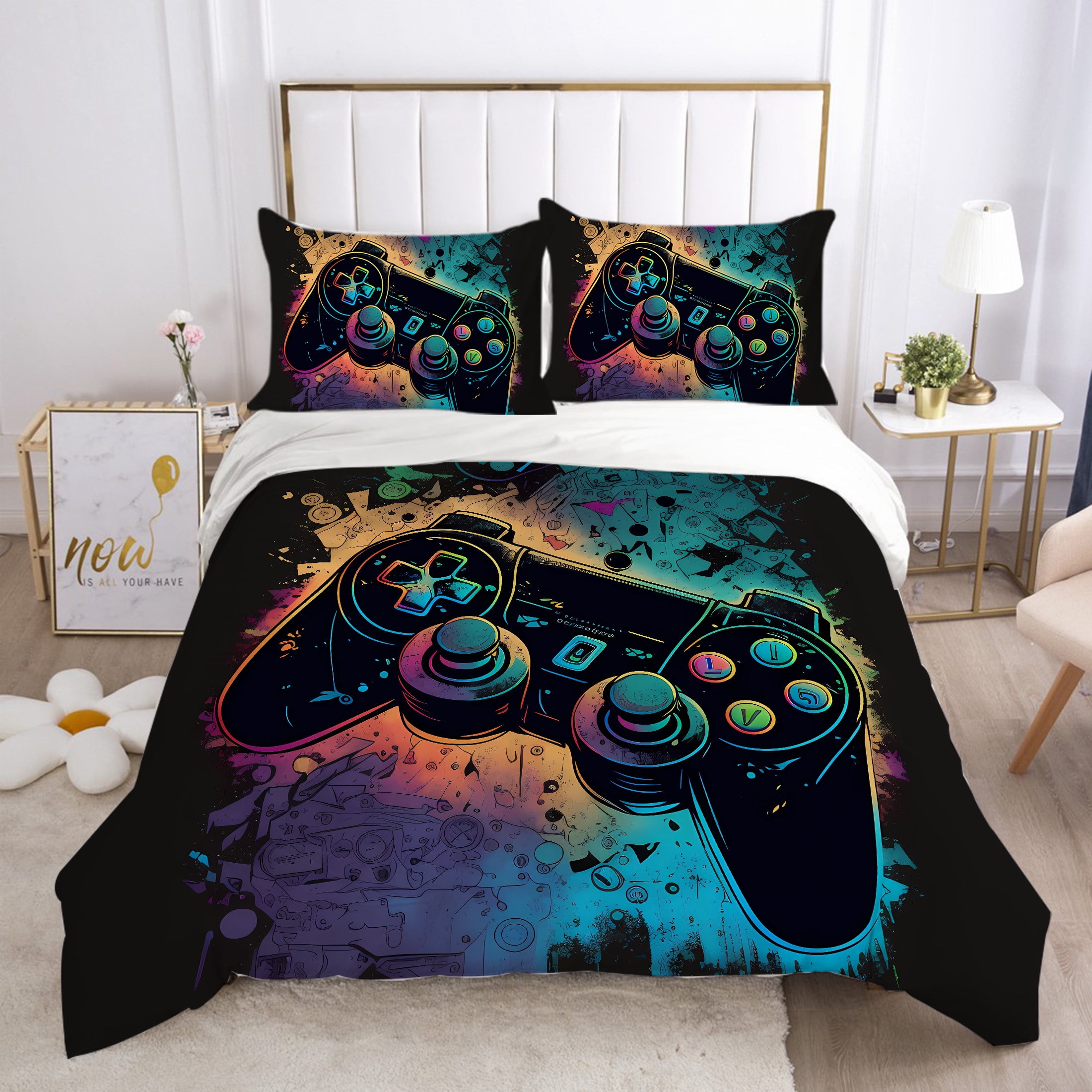 Bedding Cover Suit Color Contrast Printing Quilt Cover Suit Adult ...