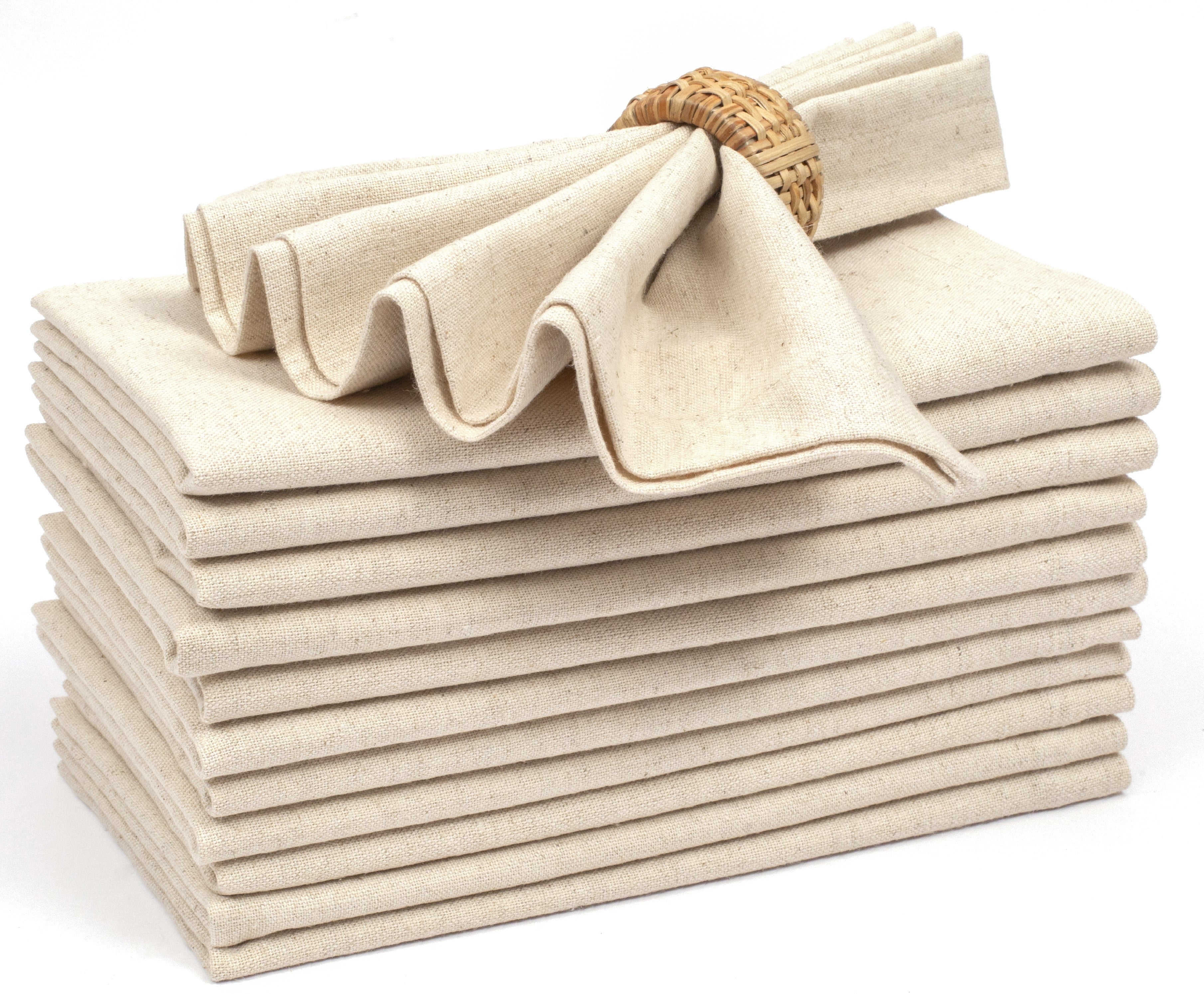 Bedding Craft Natural Linen Flax Cotton Cloth Dinner Napkins – Elegant ...