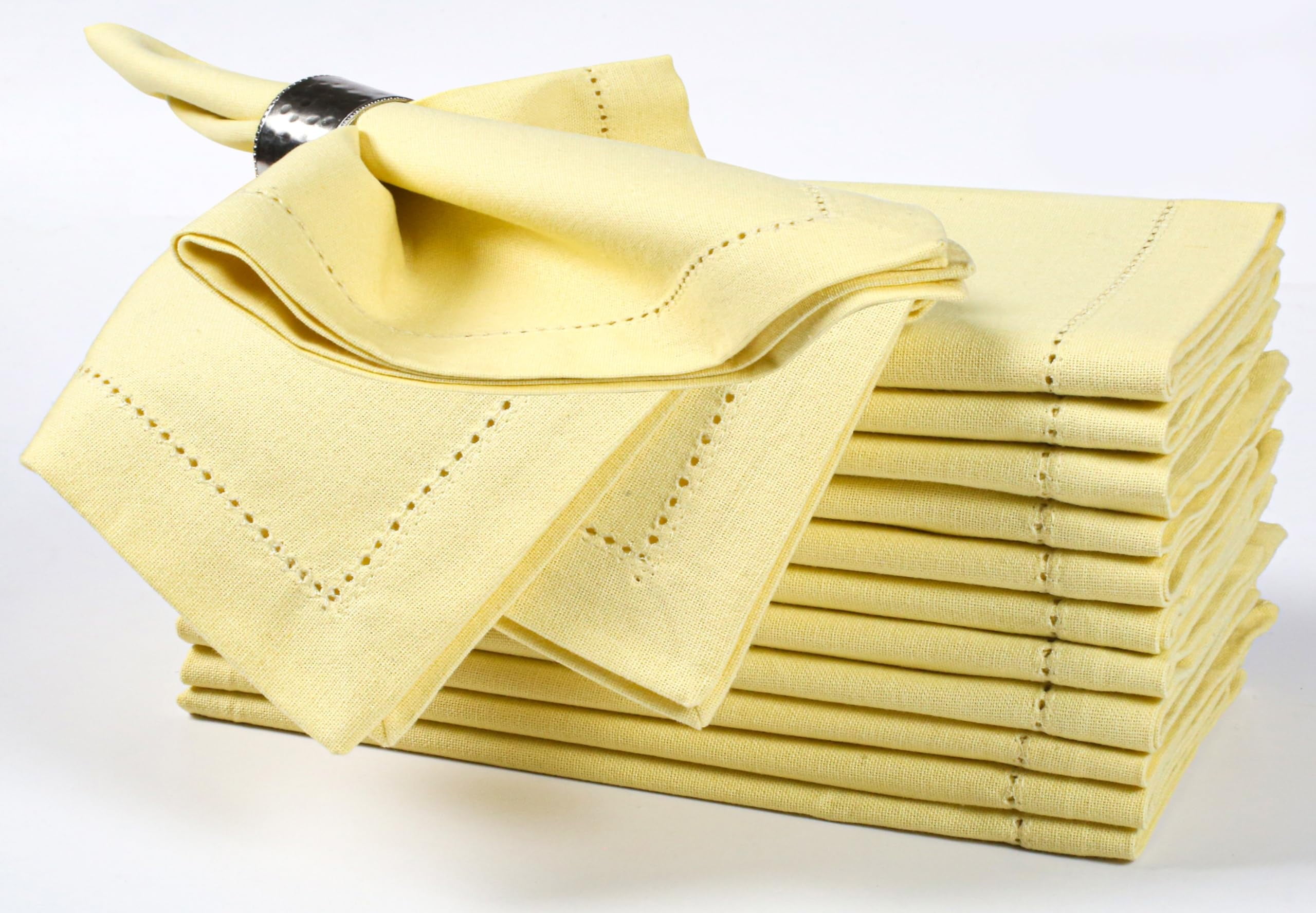 Bedding Craft Hemstitched Cotton Dinner Napkins, Machine Washable ...