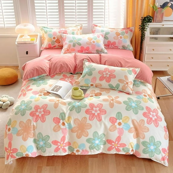 Bedding Duvet Cover King Size Set - 1 Floral Duvet Cover and 2 Pillow Shams - 3 PCS Duvet Cover ...