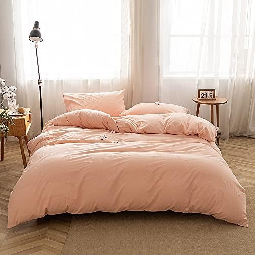 Bedding Duvet Cover Set 3 Pieces 100% Washed Cotton Duvet Cover Linen ...
