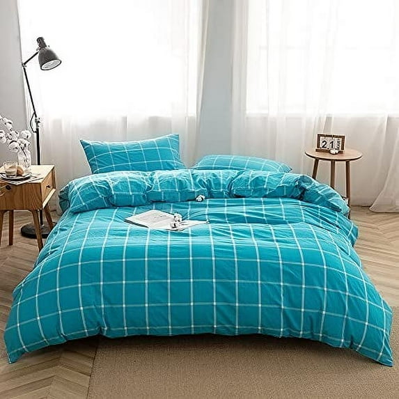 Bedding Duvet Cover Set 3 Pieces 100% Washed Cotton Duvet Cover Linen ...