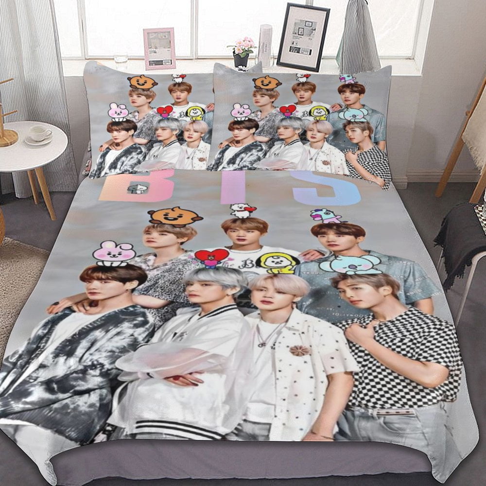 Bedding Duvet Cover Set of Kids, Kpop BTS Comforter Cover Set with 1 ...