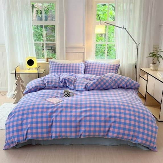 Bedding Duvet Cover Set100% Washed Cotton Duvet Cover Linen Like ...