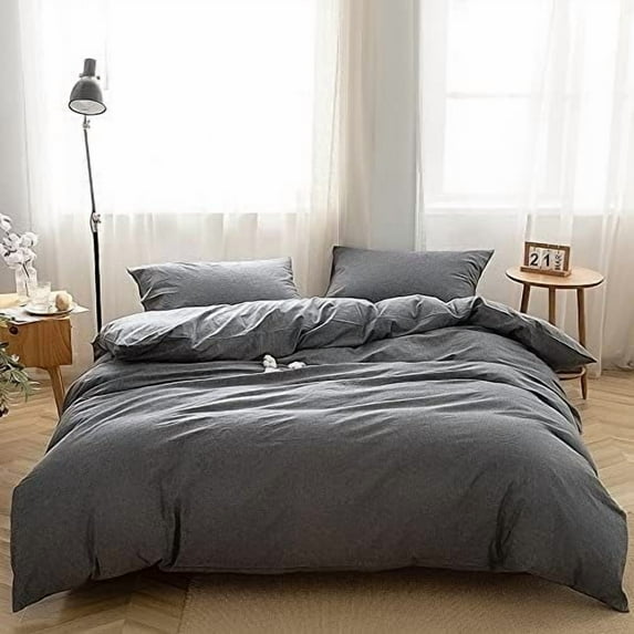 Bedding Duvet Cover Set100% Washed Cotton Duvet Cover Linen Like ...