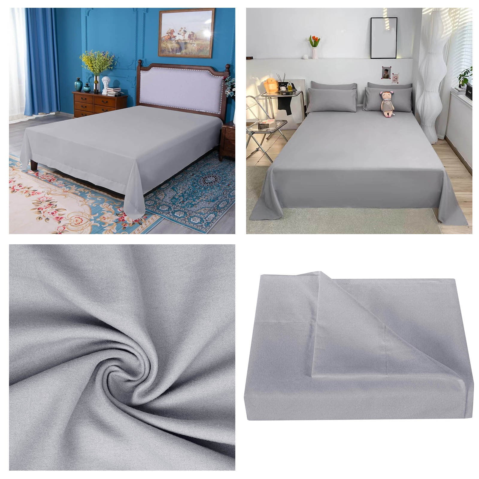 Bedding Flat Sheet - Soft Microfiber Fabric - Shrinkage & Fade ...