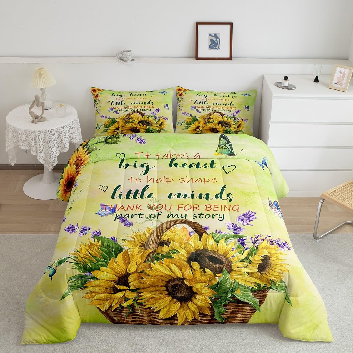 Bedding Full Size Teacher Appreciation Gifts Comforter Set Thank You ...