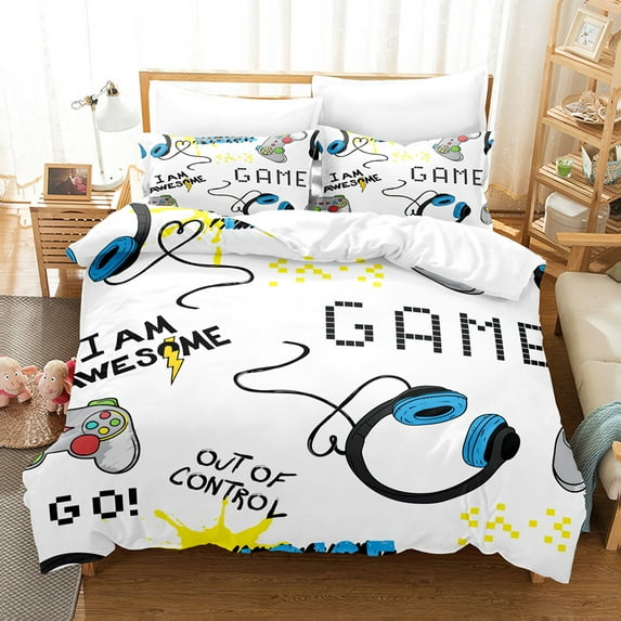 Bedding Gamer Comforter Cover Set Twin Size for Boys Kids Game Room ...