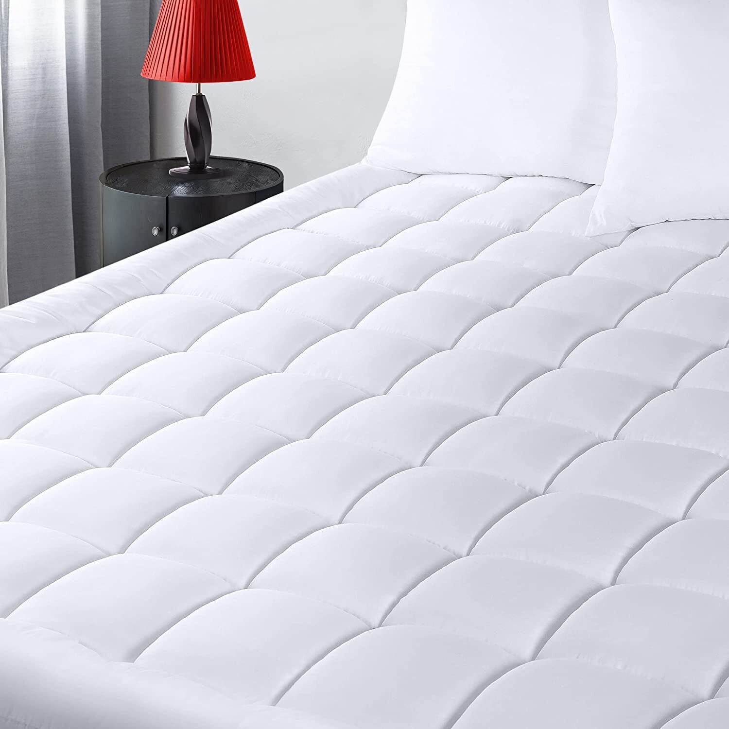 Bedding Quilted Fitted Mattress Topper Stretches Up to 15 Inches Deep ...