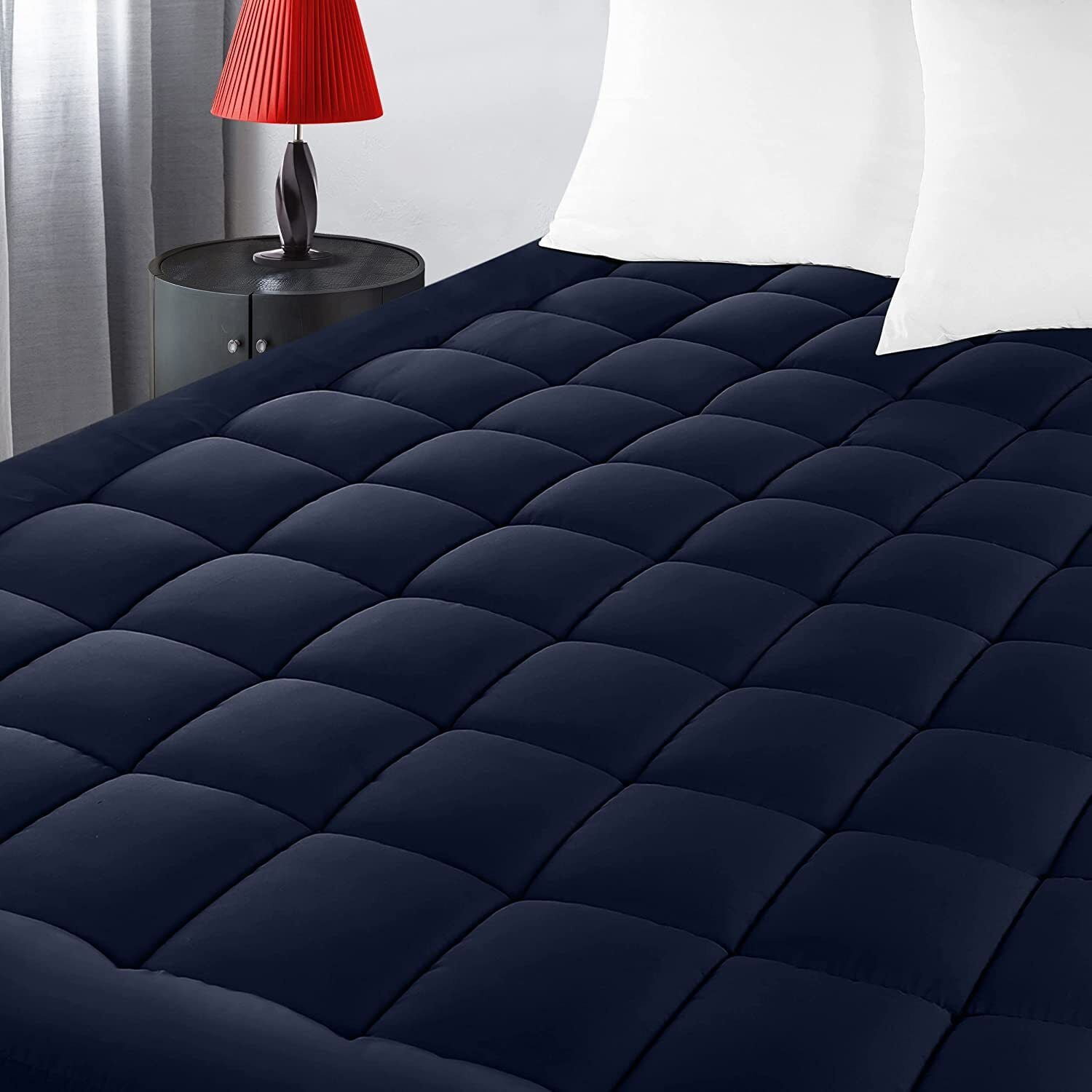 Bedding Quilted Fitted Mattress Topper Stretches Up to 15 Inches Deep ...