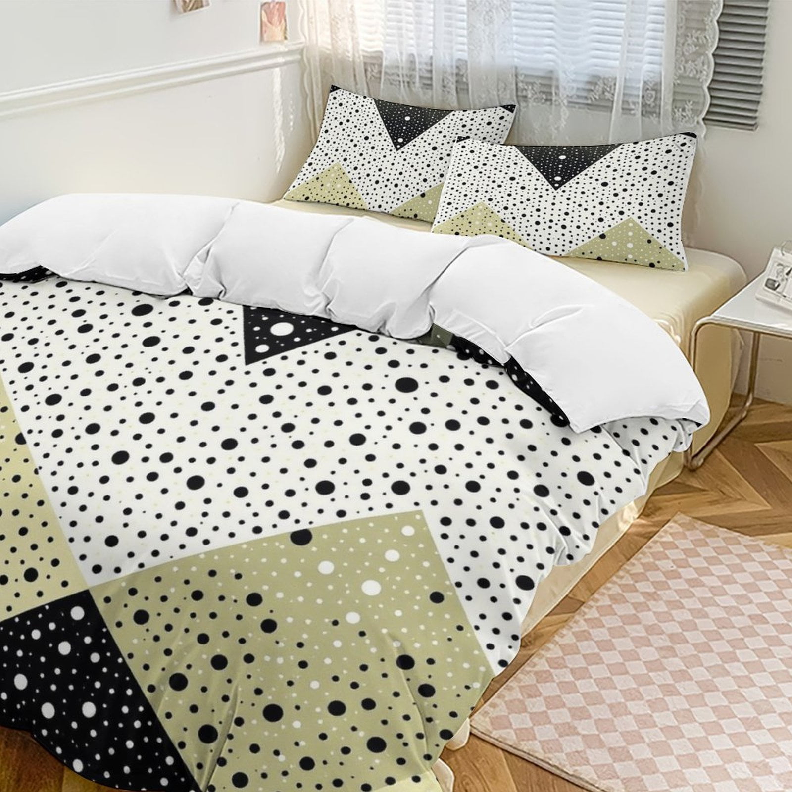 Bedding Set Abstract Geometric Pattern Bat Duvet Cover Set Comforter ...