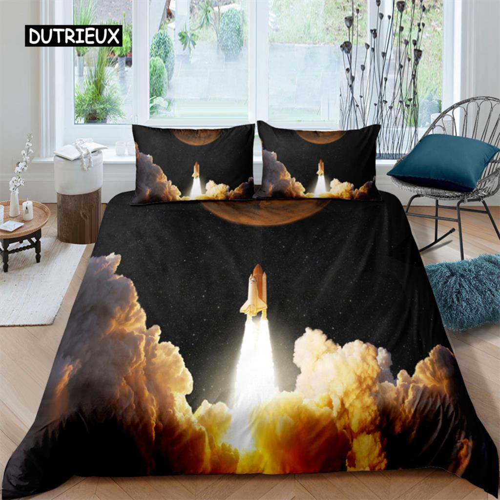 Bedding Set Airplane Fighter Duvet Cover Sky Flying Fighter Jet King ...