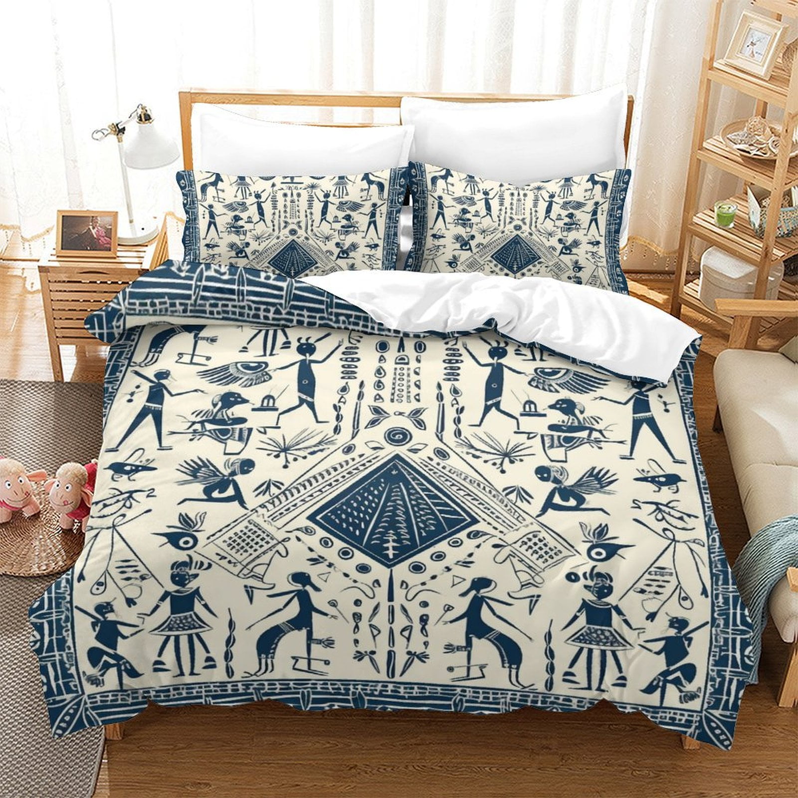 Bedding Set Ancient Abstract Patterns Printed Bedspreads Adult Vintage ...