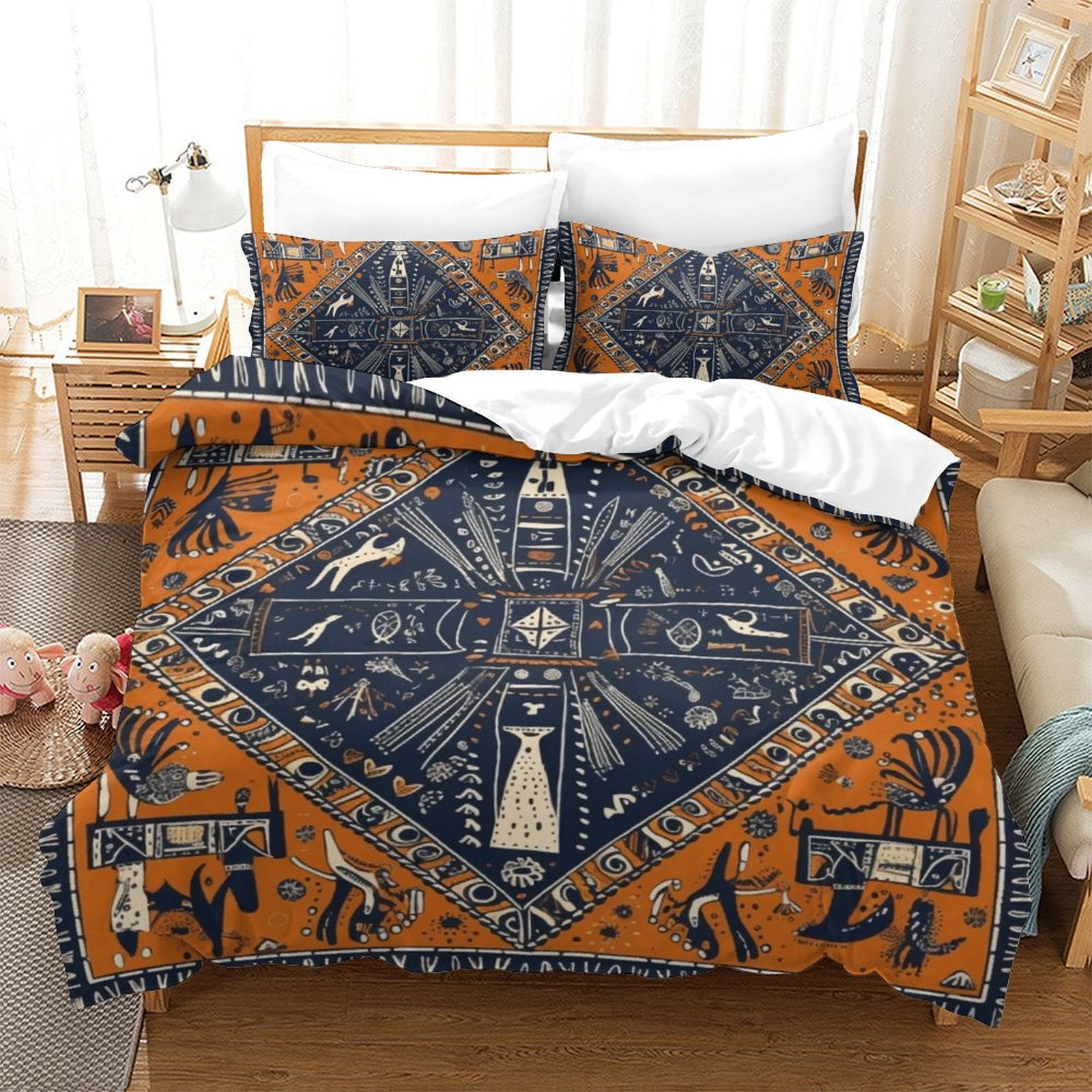 Bedding Set Ancient Abstract Patterns Printed Bedspreads Adult Vintage ...