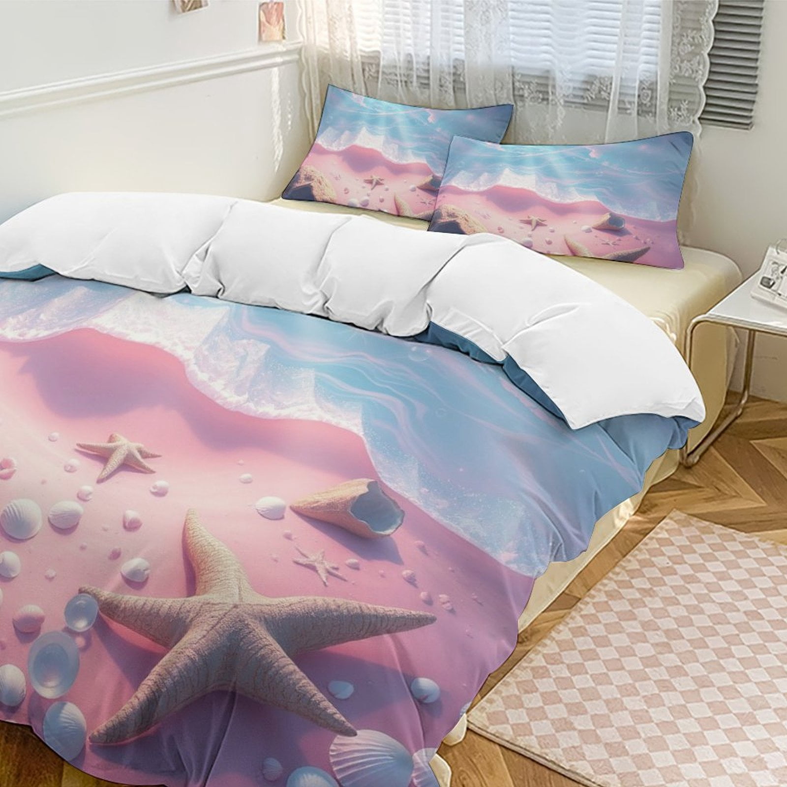 Bedding Set Beach Starfish Duvet Cover Set Comforter Cover Ultra-Soft ...