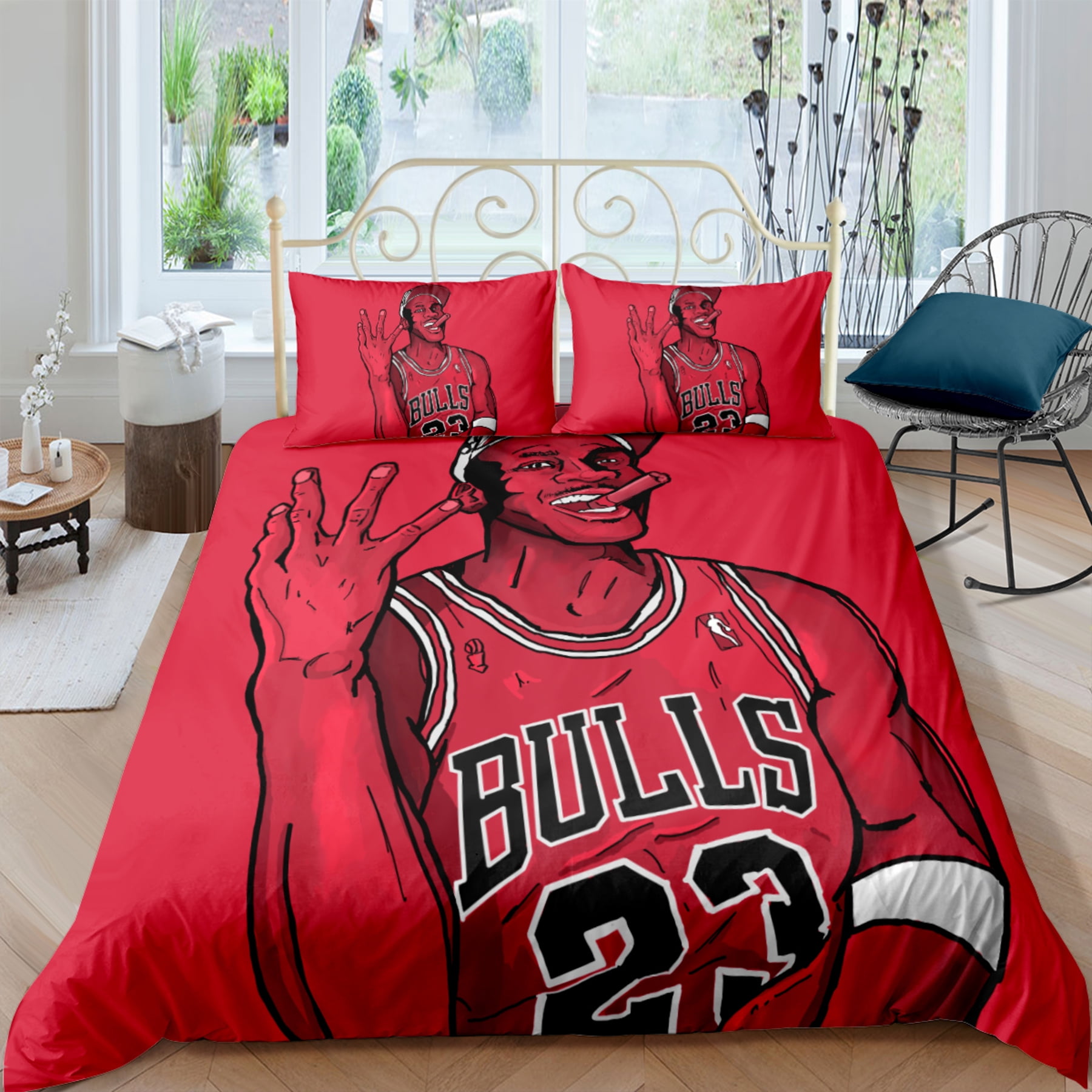 Bedding Set Bold Red Duvet Cover & Pillowcases Iconic 23 Design ...