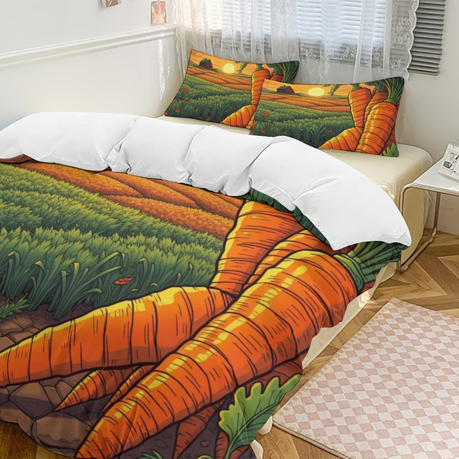 Bedding Set Carrot Luxury Comforter Pillowcase Comforter Couple Wedding ...