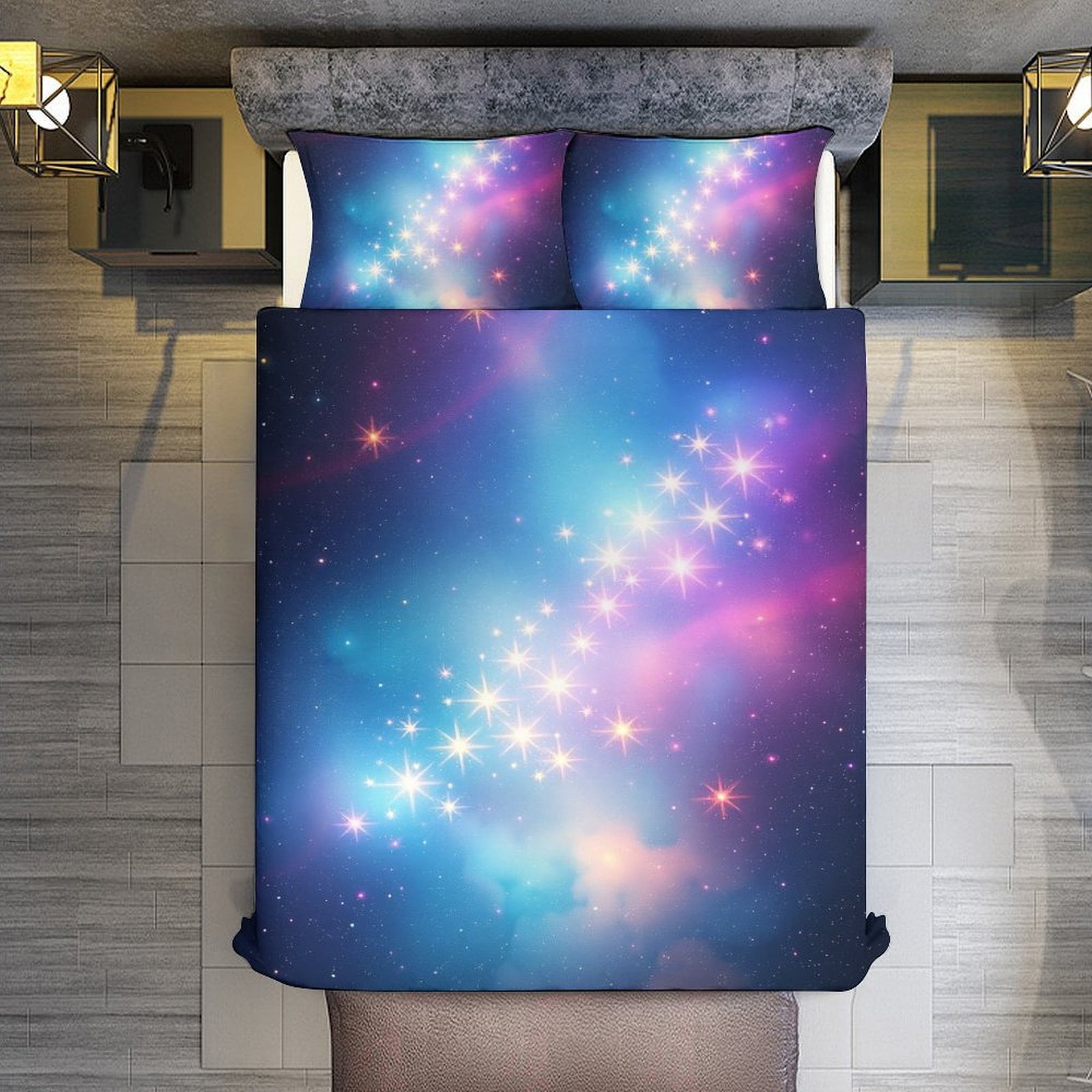 Bedding Set Colored Stars Duvet Cover Pillowcase Bedroom Decoration ...