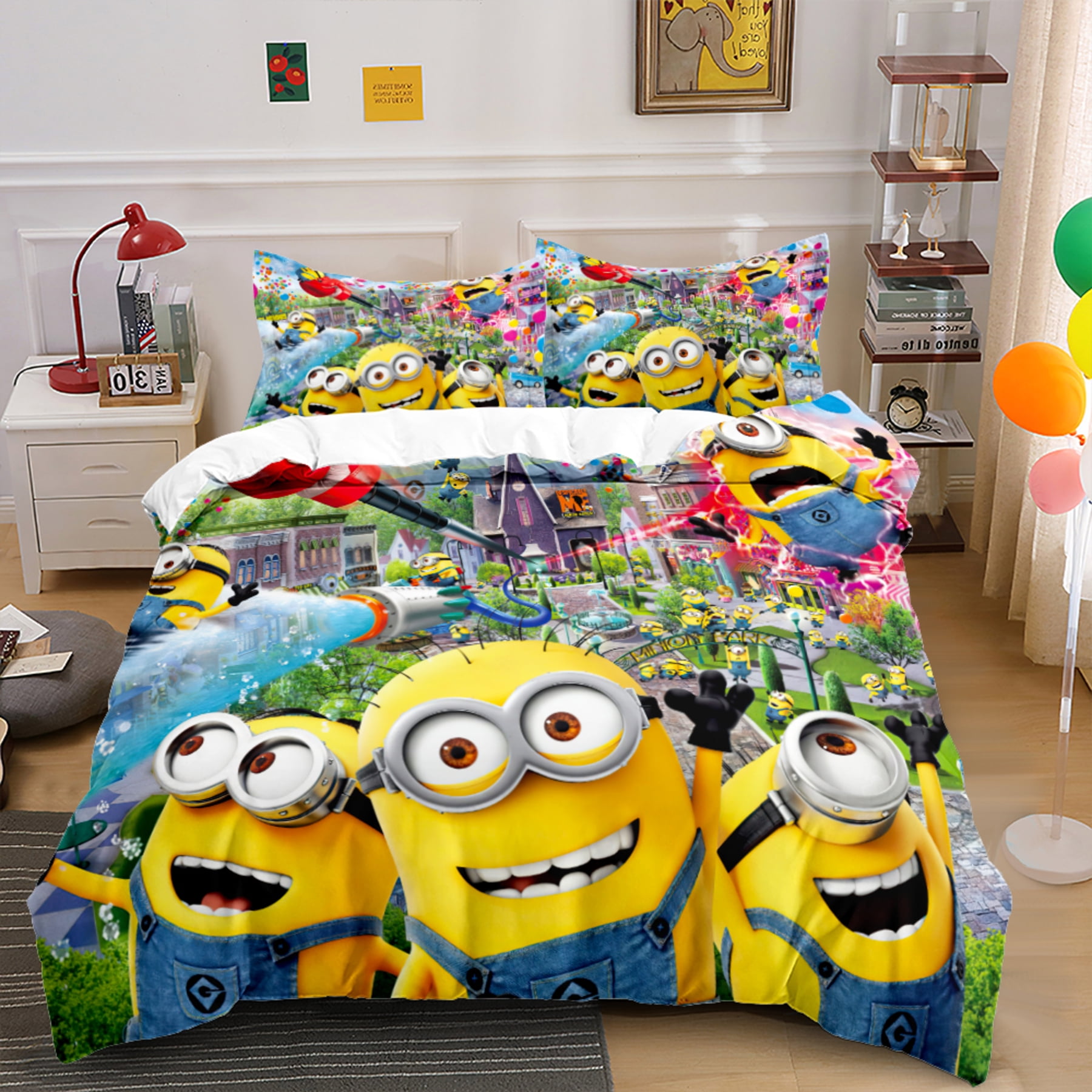 Bedding Set Colorful Comforter & Pillowcase Fun Park Design Perfect for ...