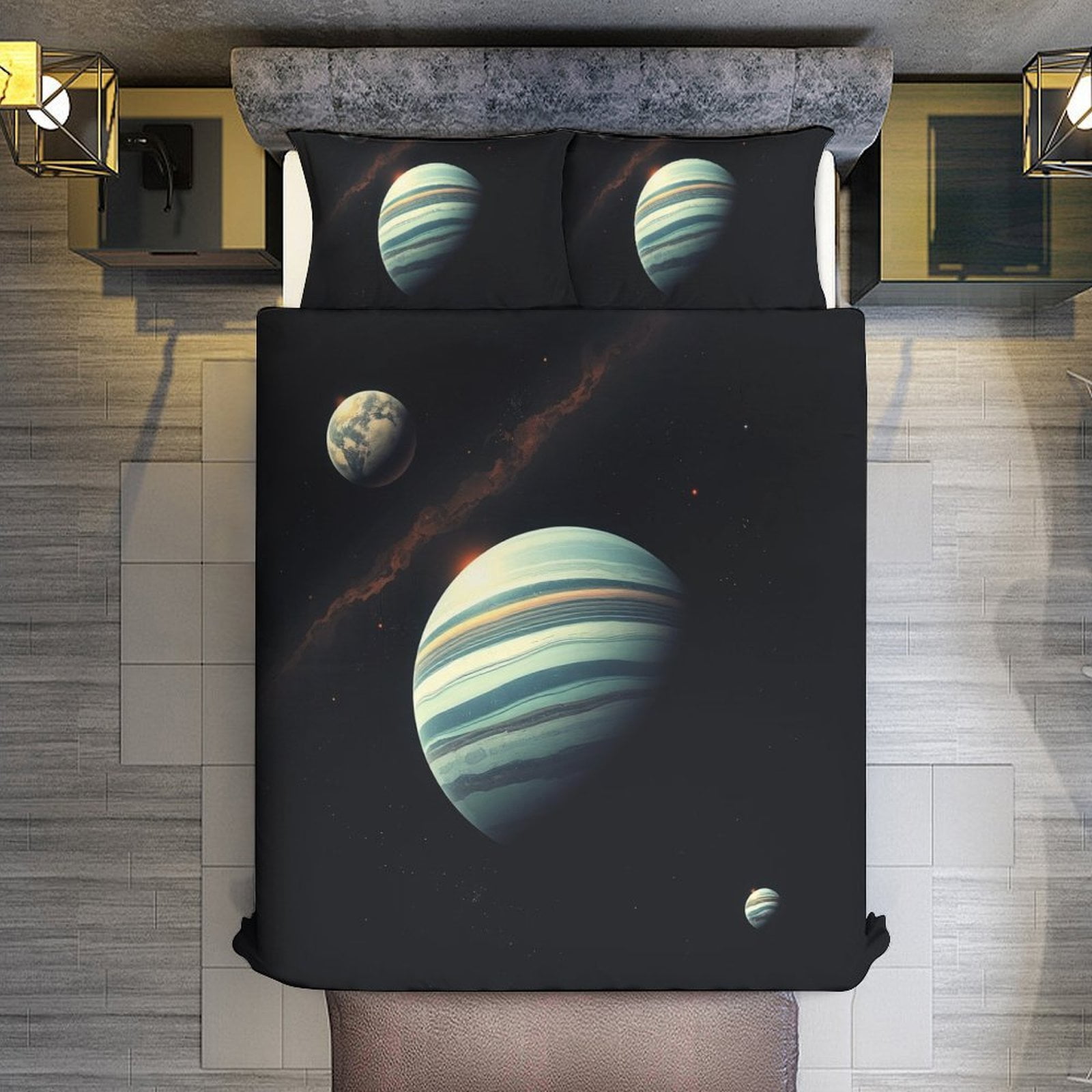 Bedding Set Cosmic Planet Duvet Cover Pillowcase Bedroom Decoration ...