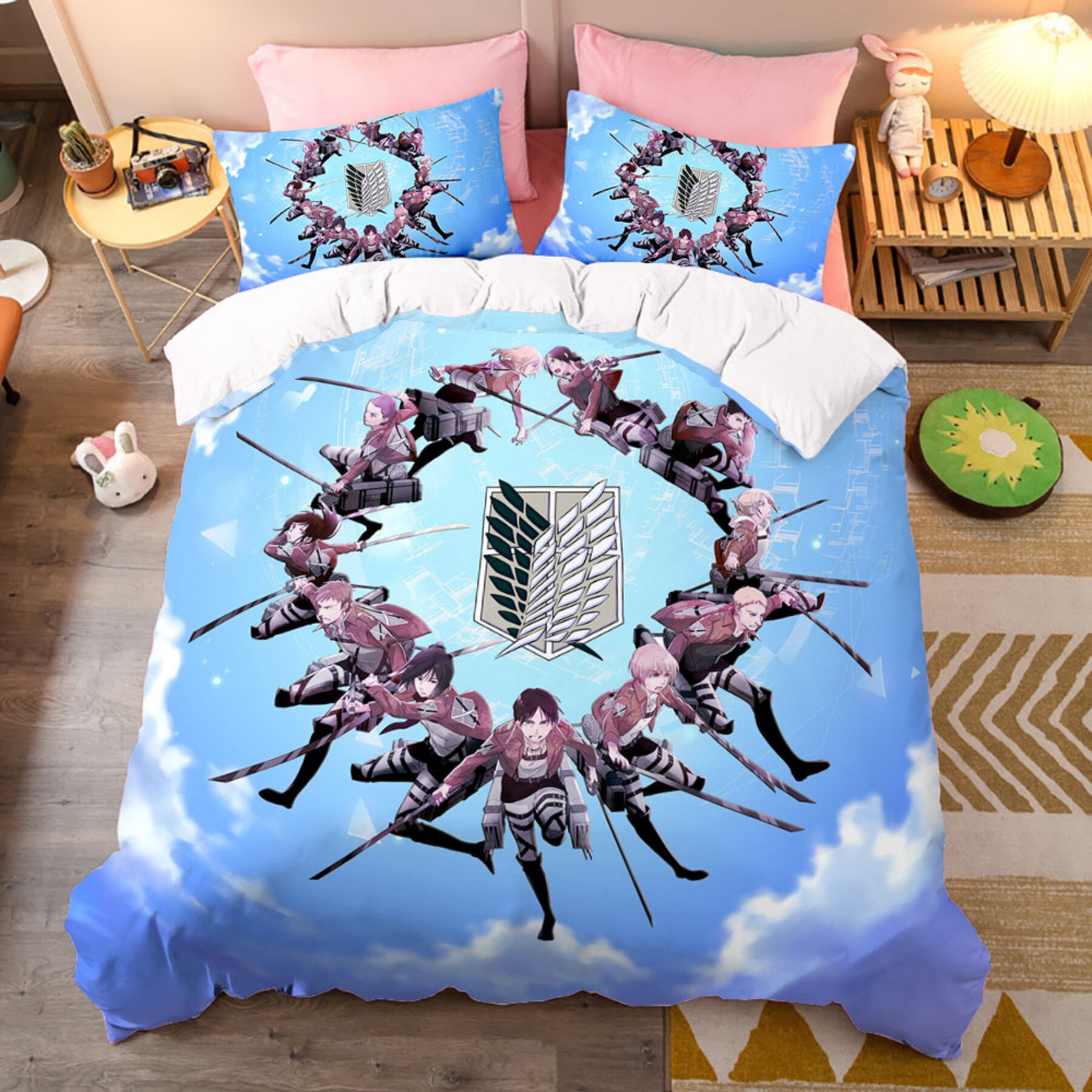 Bedding Set Duvet Cover & Pillowcases Featuring Characters & Iconic ...