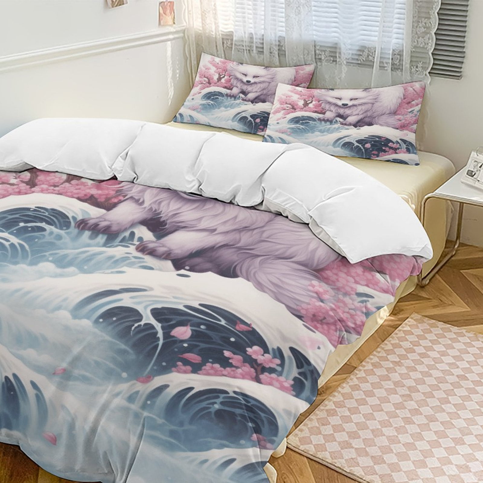 Bedding Set Fox Luxury Comforter Pillowcase Comforter Couple Wedding ...