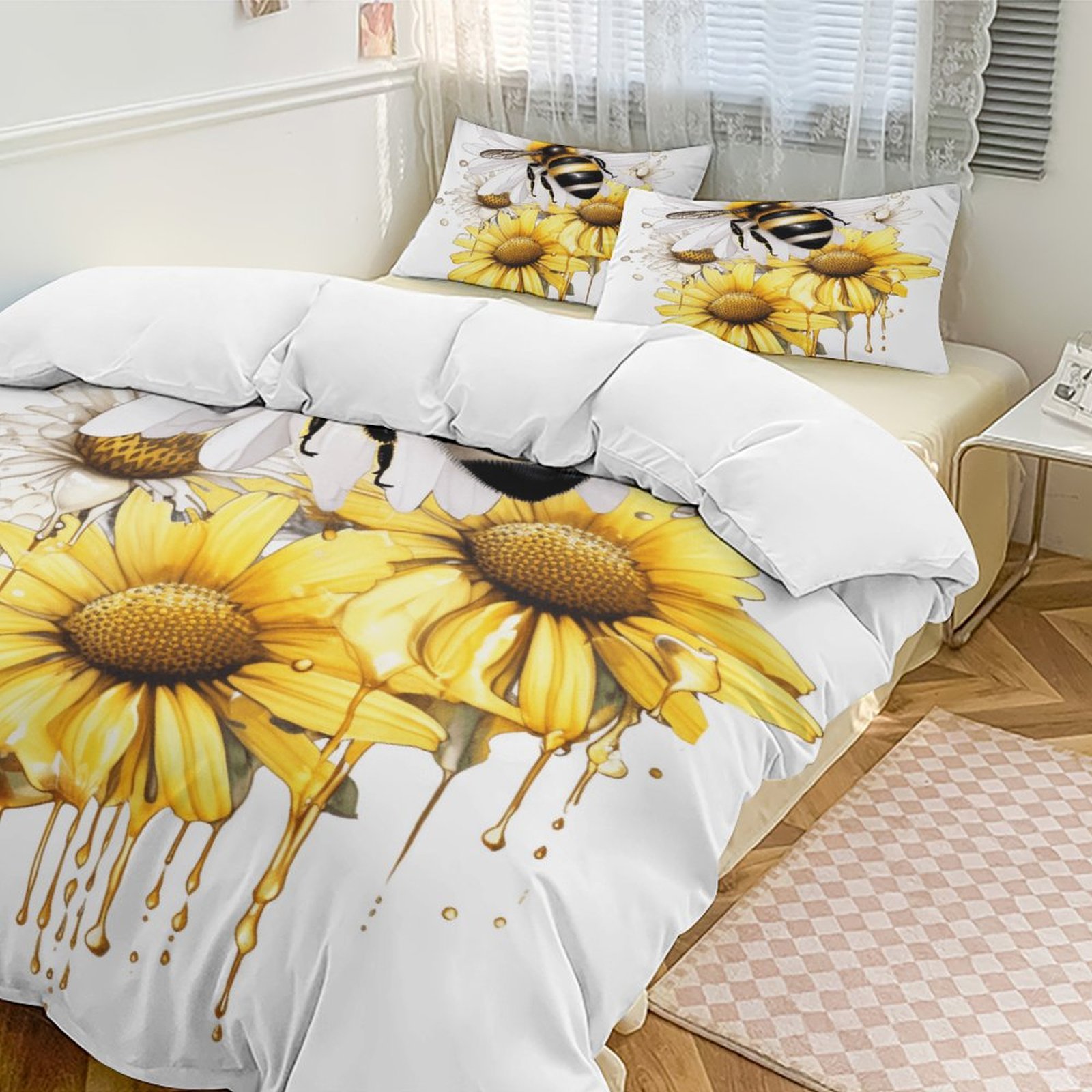 Bedding Set Honey Bees That Collect Nectar Duvet Cover Set Comforter ...
