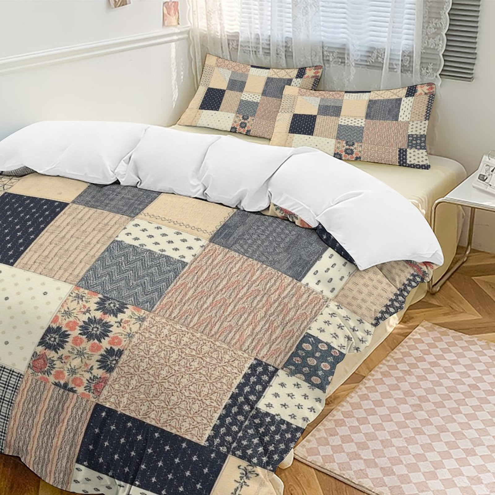 Bedding Set Patchwork Print Bat Duvet Cover Set Comforter Cover Ultra ...