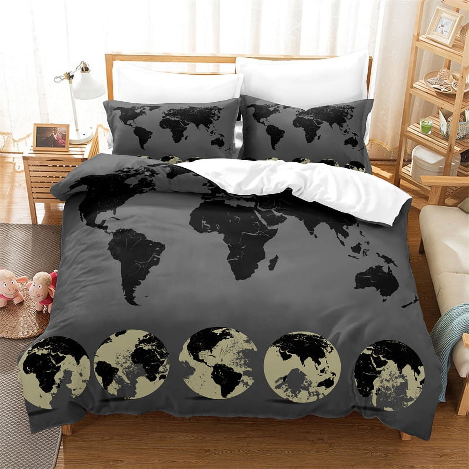 Bedding Set Retro Map Duvet Cover Set 3d Bedding Bed Linen Fashion Duvet Cover Bedroom Hotel ...
