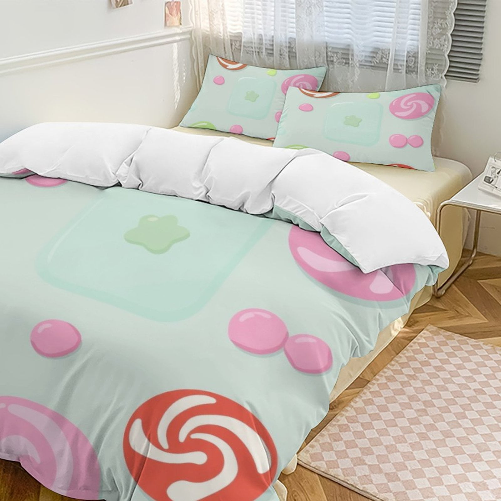 Bedding Set Size Candy Duvet Cover Set Comforter Cover Ultra-Soft ...