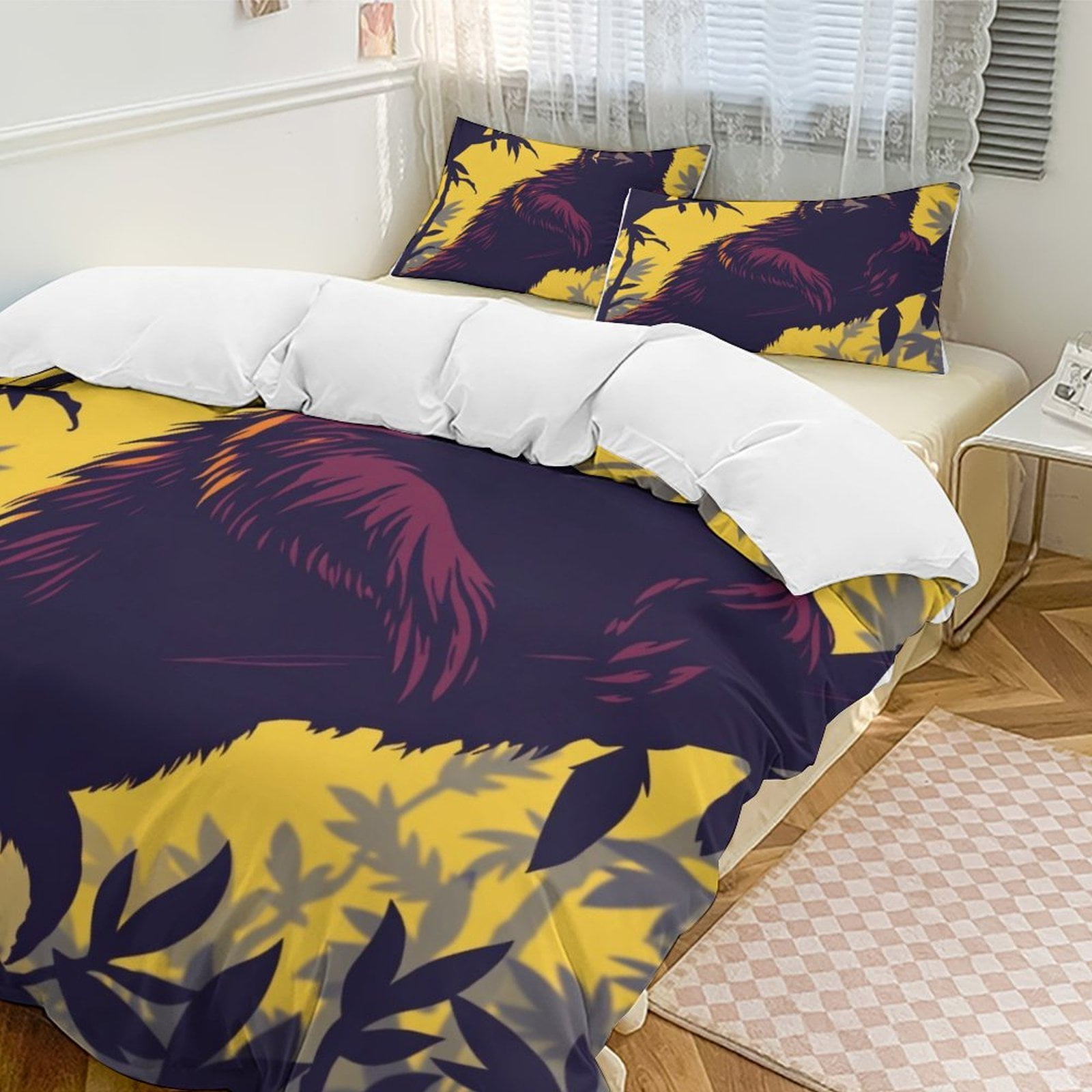Bedding Set Sloth Jungle Sunset Bat Duvet Cover Set Comforter Cover ...