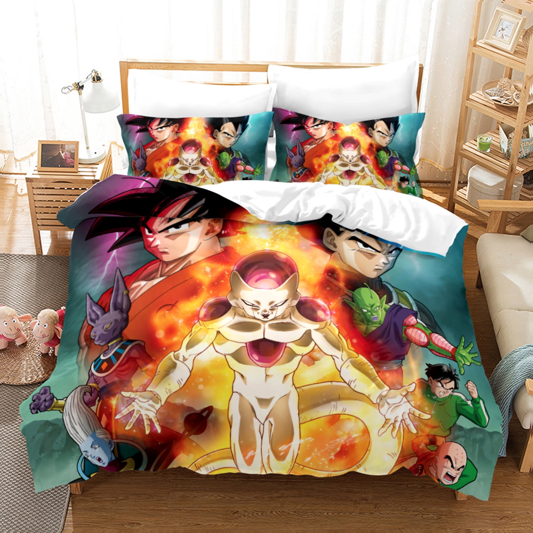 Bedding Set Vibrant Collage Featuring & Frieza Perfect for Anime Fans ...