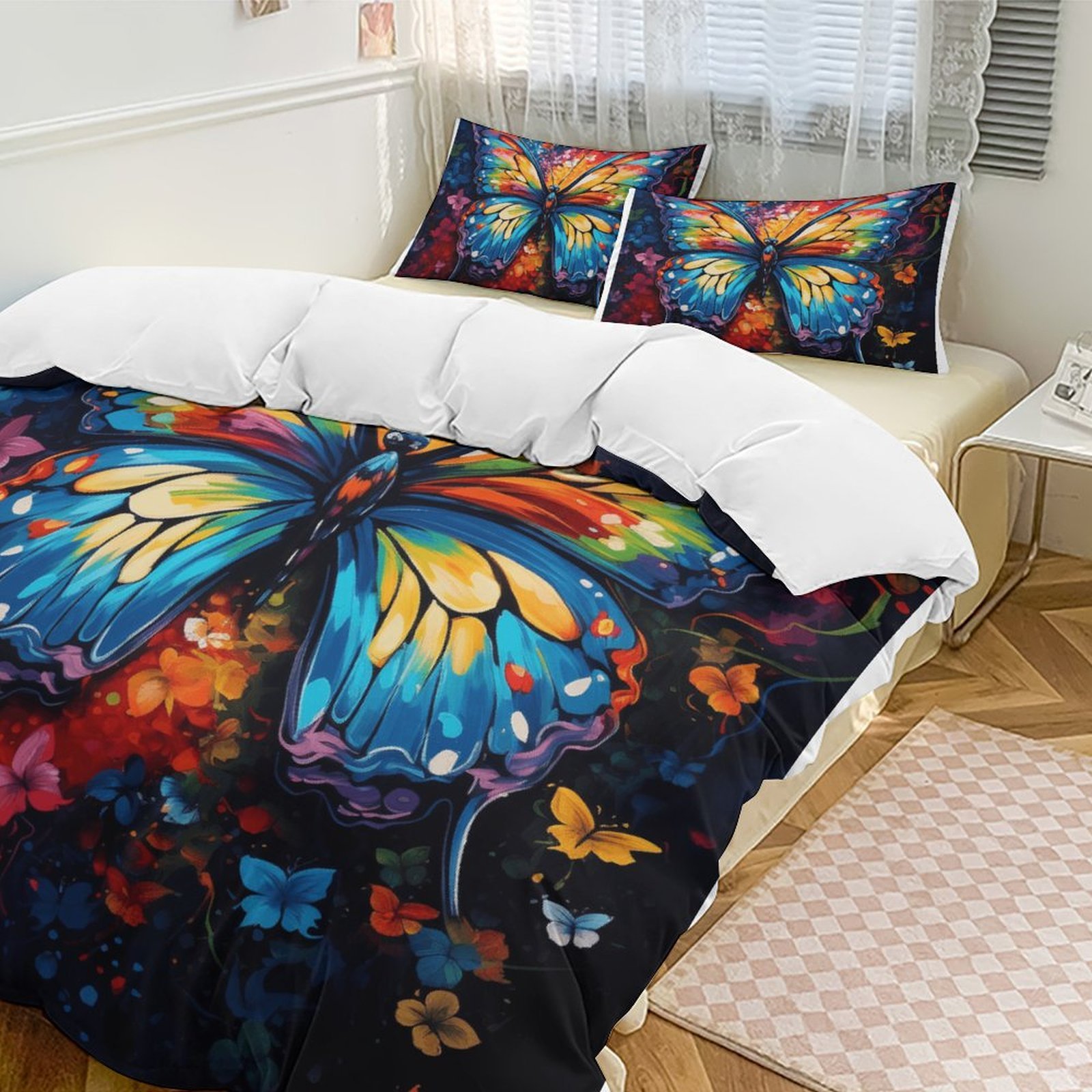 Bedding Set Watercolor Butterfly Bat Duvet Cover Set Comforter Cover ...
