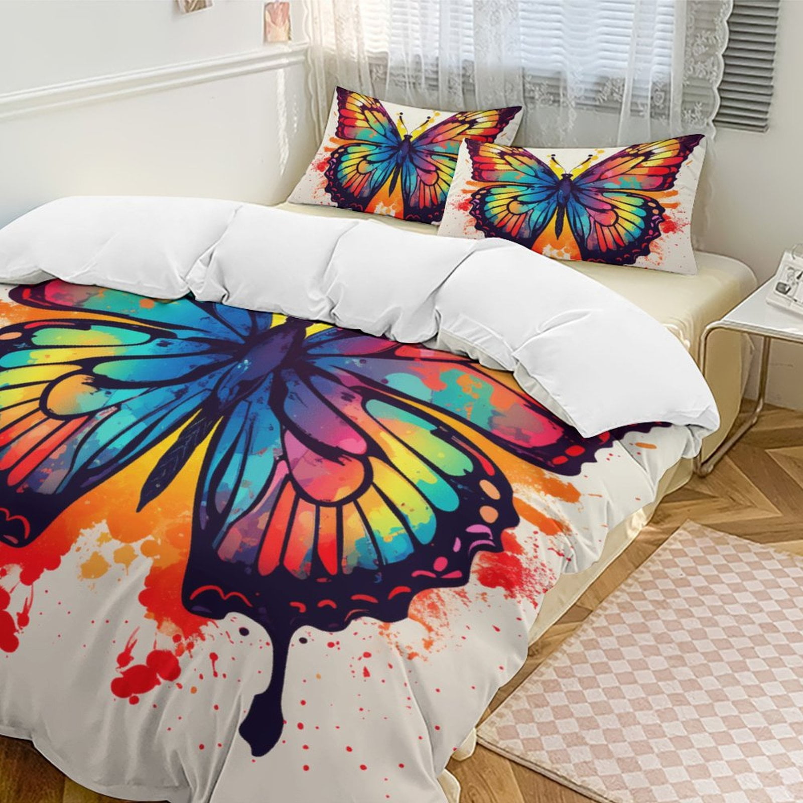 Bedding Set Watercolor Butterfly Luxury Comforter Pillowcase Comforter ...