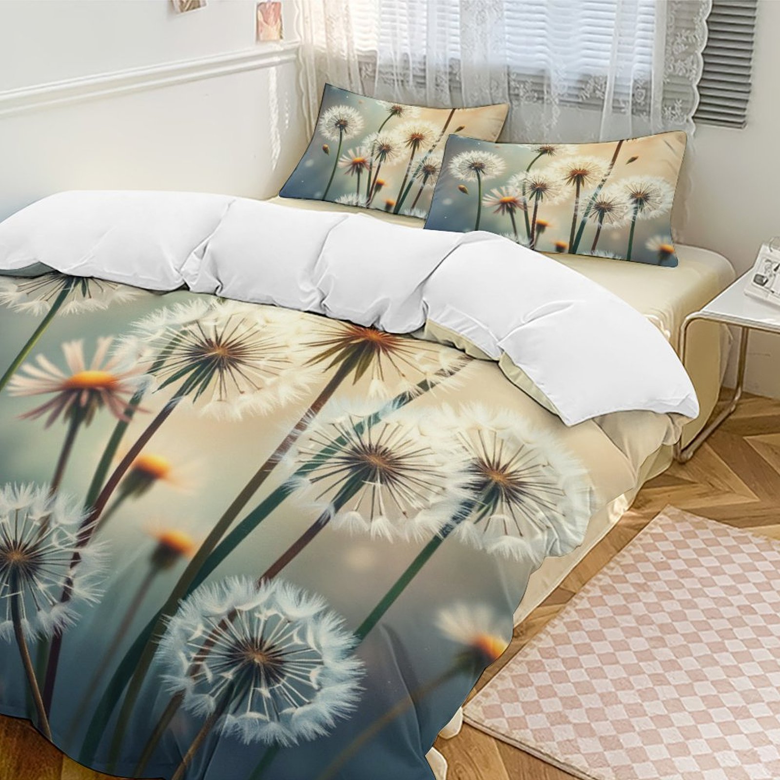 Bedding Set Watercolor Dandelion Bat Duvet Cover Set Comforter Cover ...