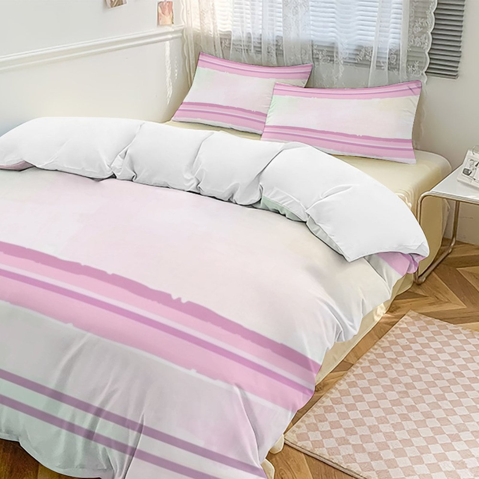 Bedding Set Watercolor Stripes Luxury Comforter Pillowcase Comforter ...