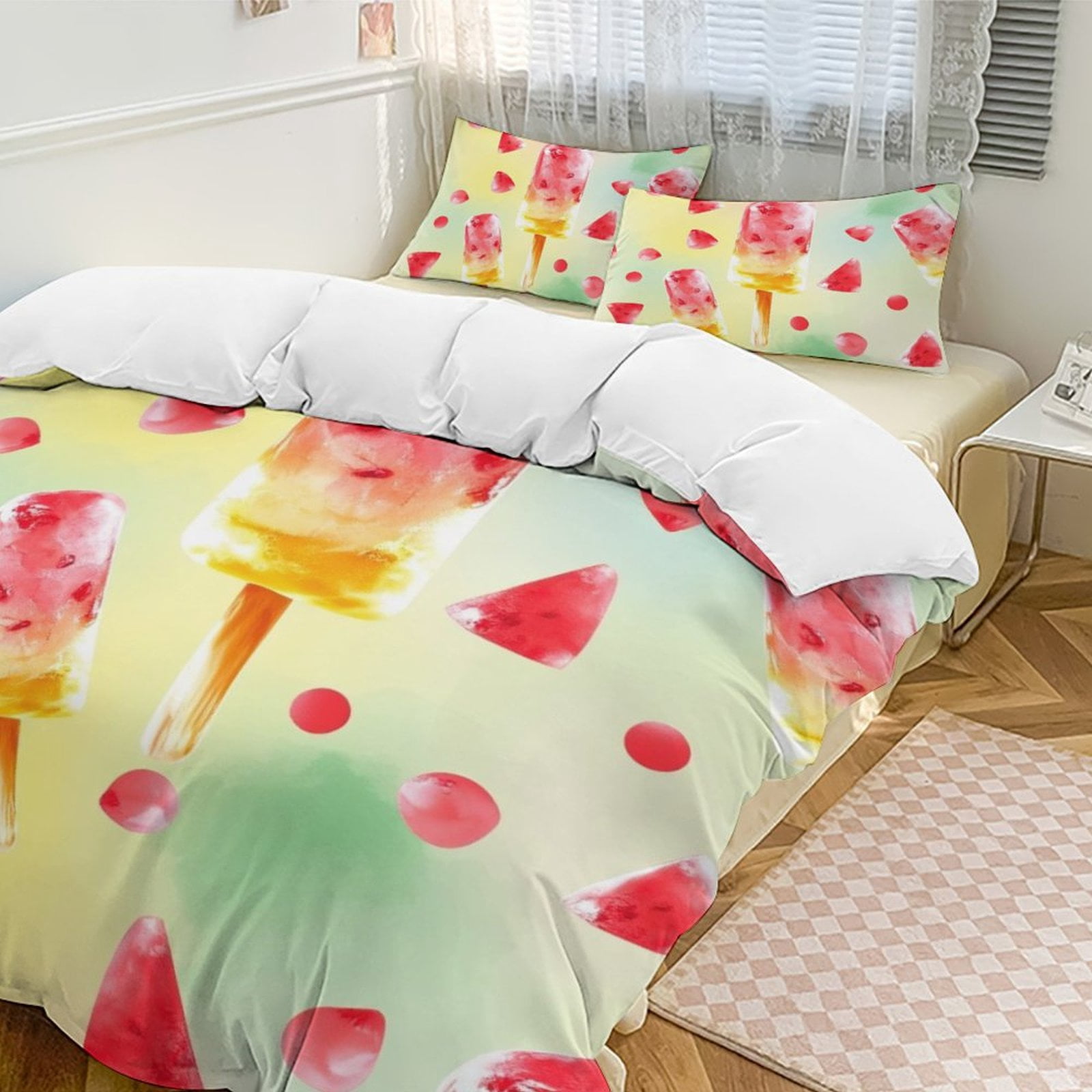 Bedding Set Watermelon Popsicle Summer Fun Bat Duvet Cover Set ...