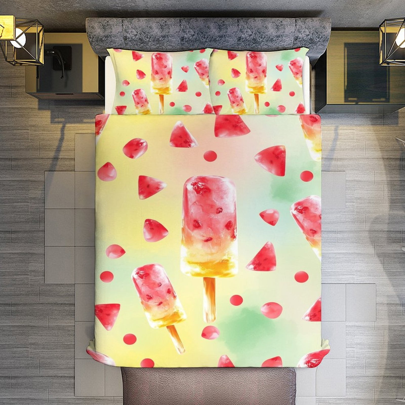 Bedding Set Watermelon Popsicle Summer Fun Duvet Cover Pillowcase ...