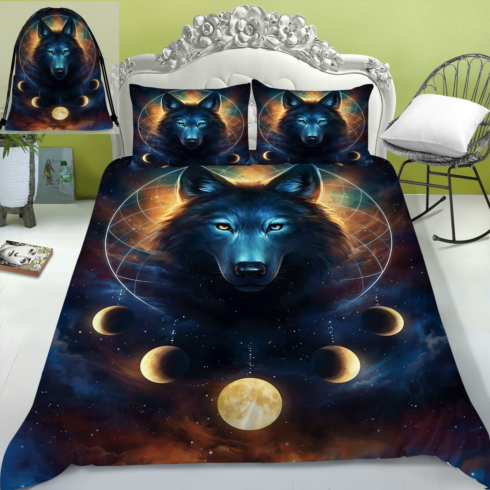 Bedding Set With Bag Sunwolf Galaxy Print Duvet Cover Set Boy Man Quilt ...