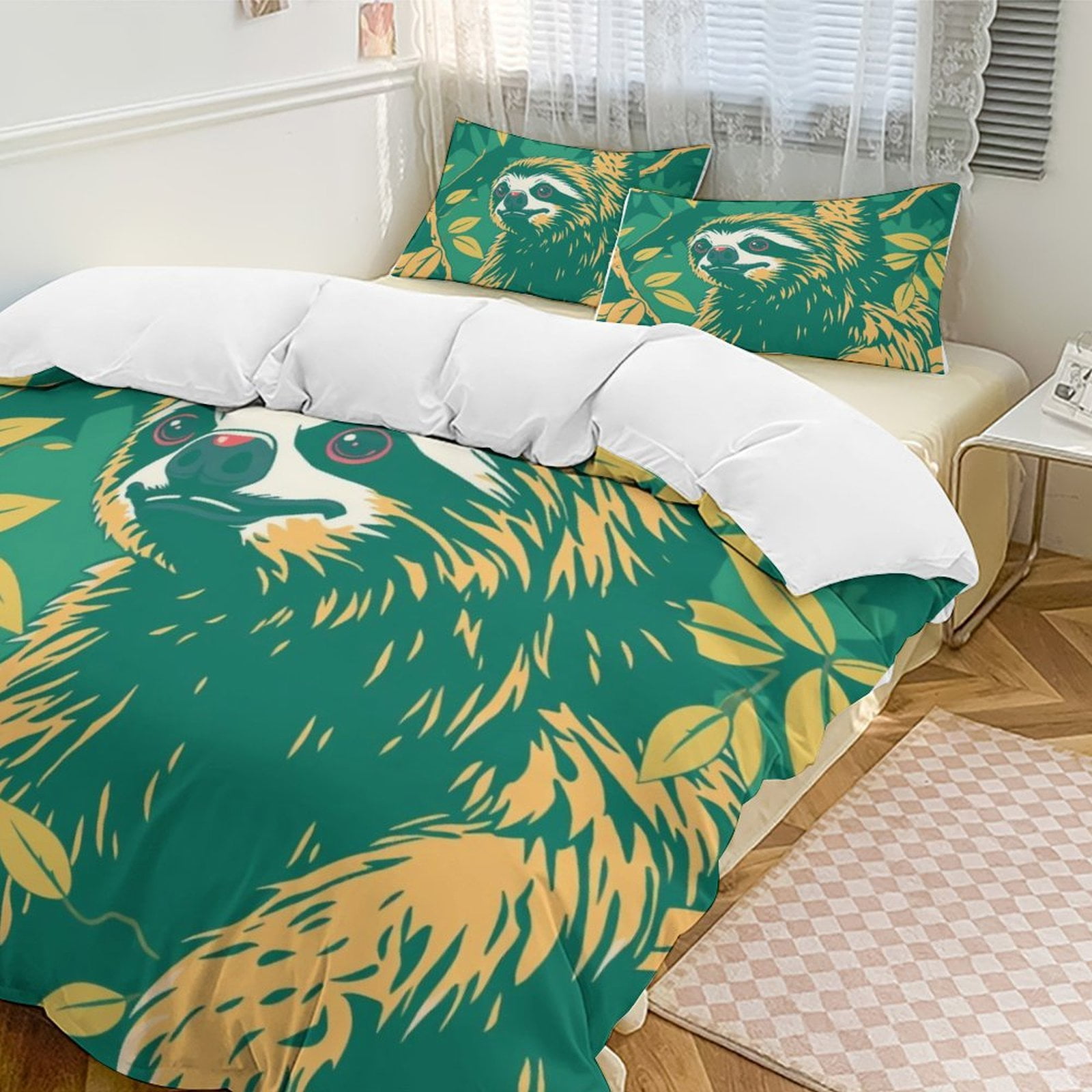 Bedding Set for Boys Women Men Modern Happy Sloth Jungle Polyester ...