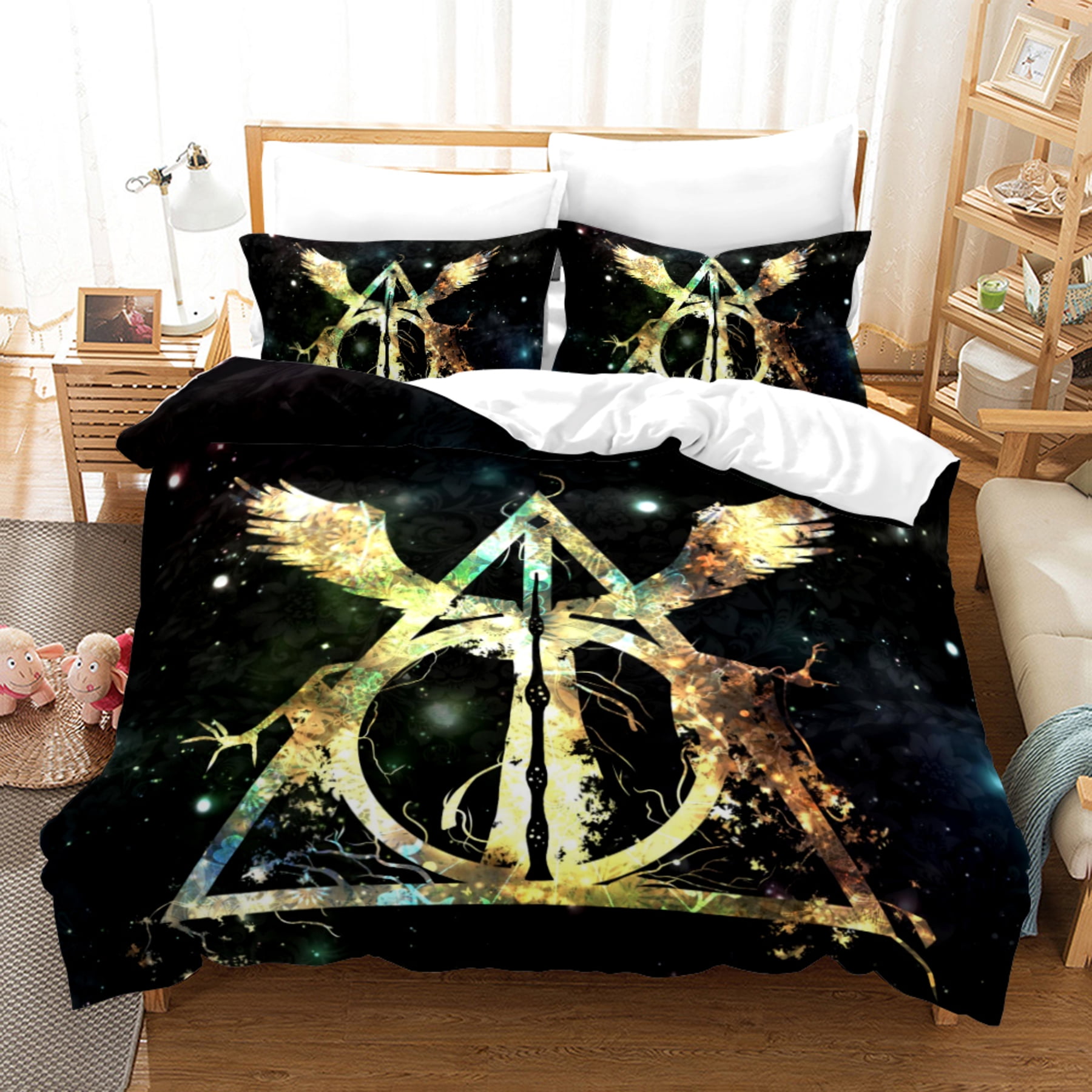 Bedding Set with Golden Accents - Magical Fantasy Bedroom Decor ...