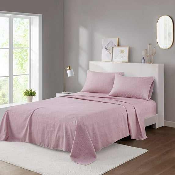 Bedding Sets, 4PCS King Sheet Set, Blush Bed Sets,Polyester Comforter ...