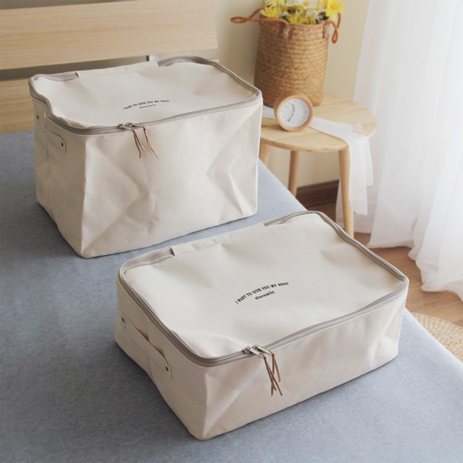 Bedding Sheet Storage Bag, Blanket Organizer, Polyester Fabric, Heavy ...