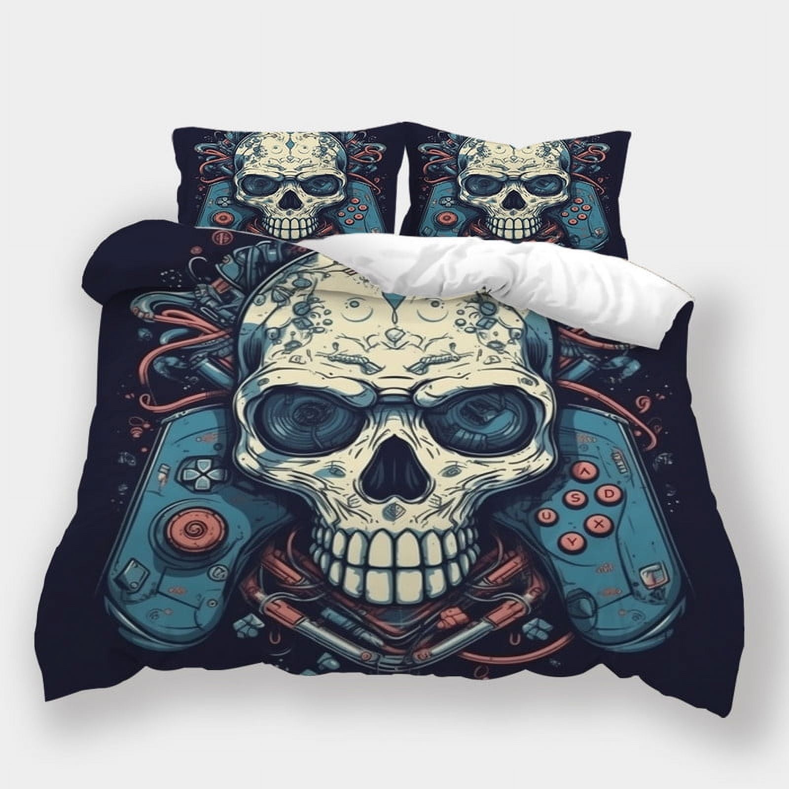 Bedding Suit Gamepad Zombie Skull Printed Duvet Cover Set Teen Adult ...