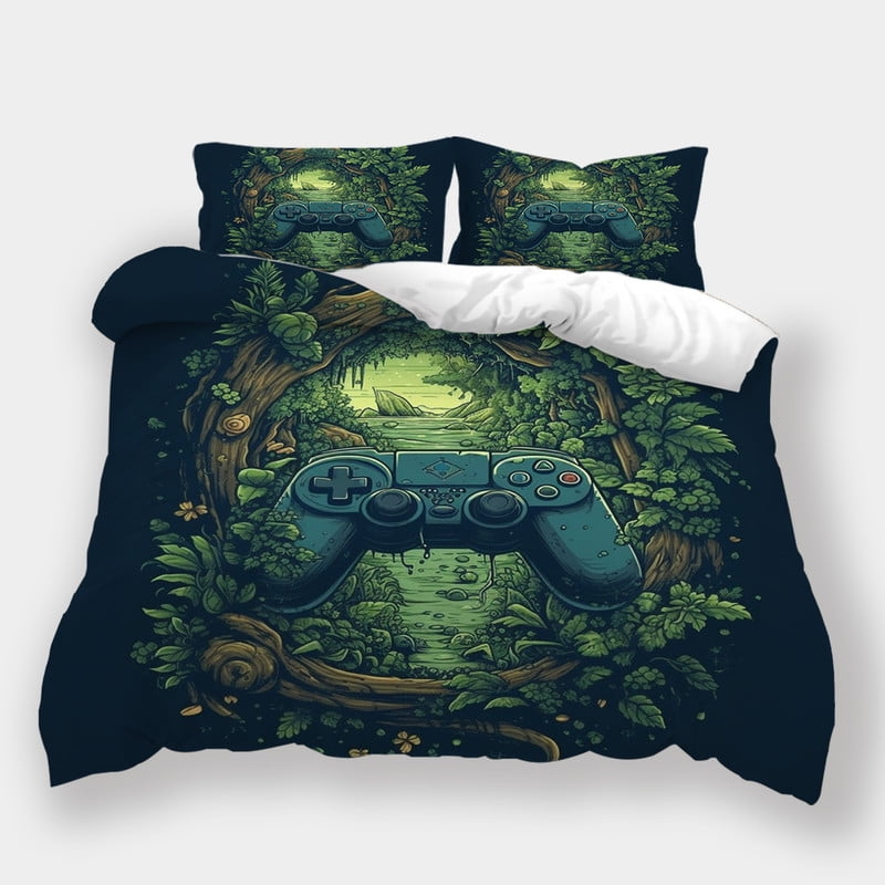 Bedding Suit Gamepad Zombie Skull Printed Duvet Cover Set Teen Adult ...