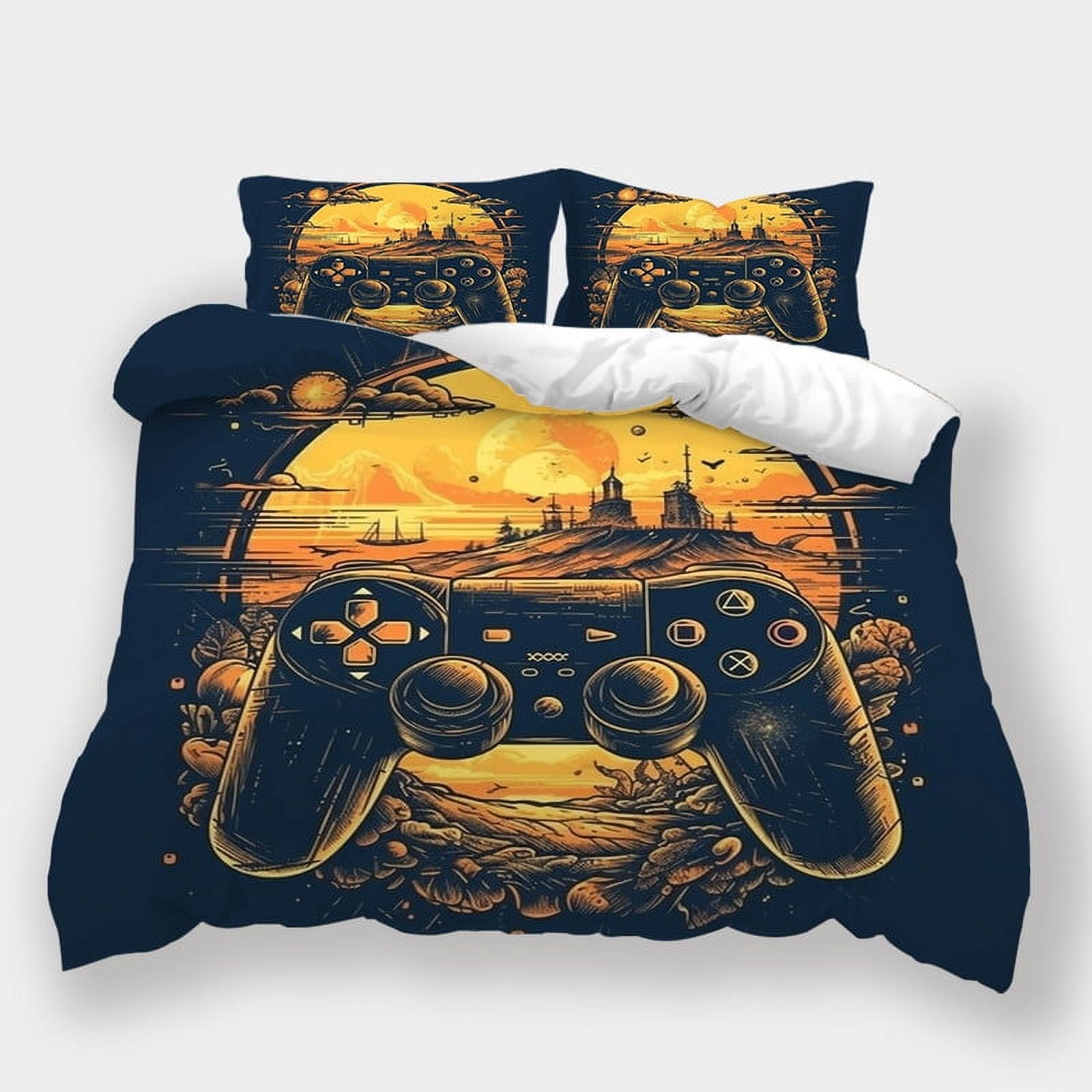 Bedding Suit Gamepad Zombie Skull Printed Duvet Cover Set Teen Adult ...