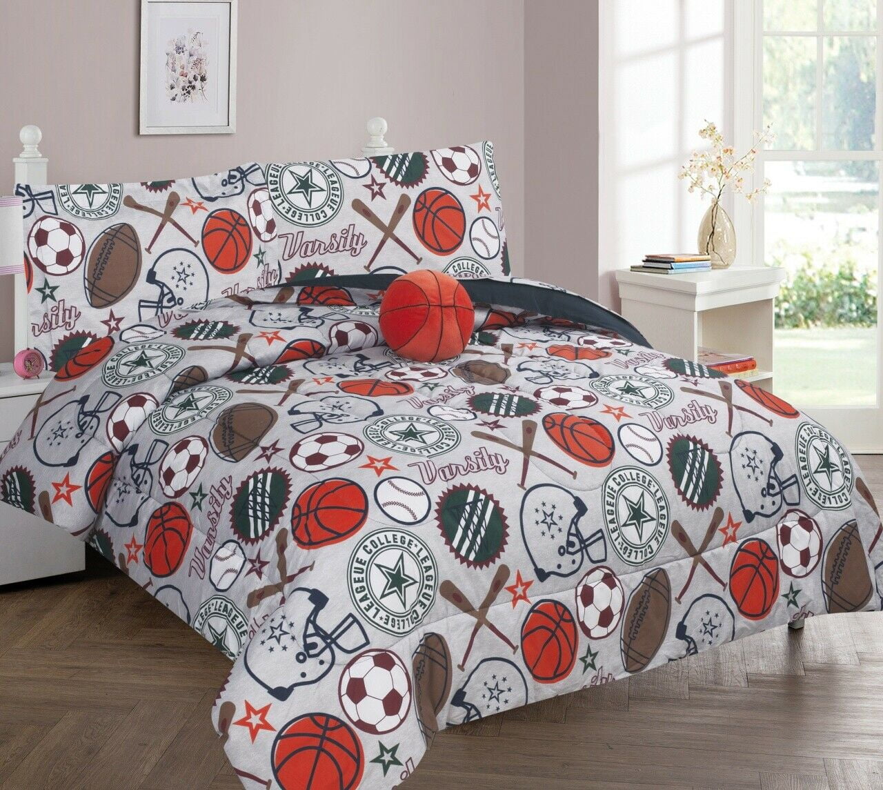 Bedding comforter in full size basketball design matching sheet set for ...